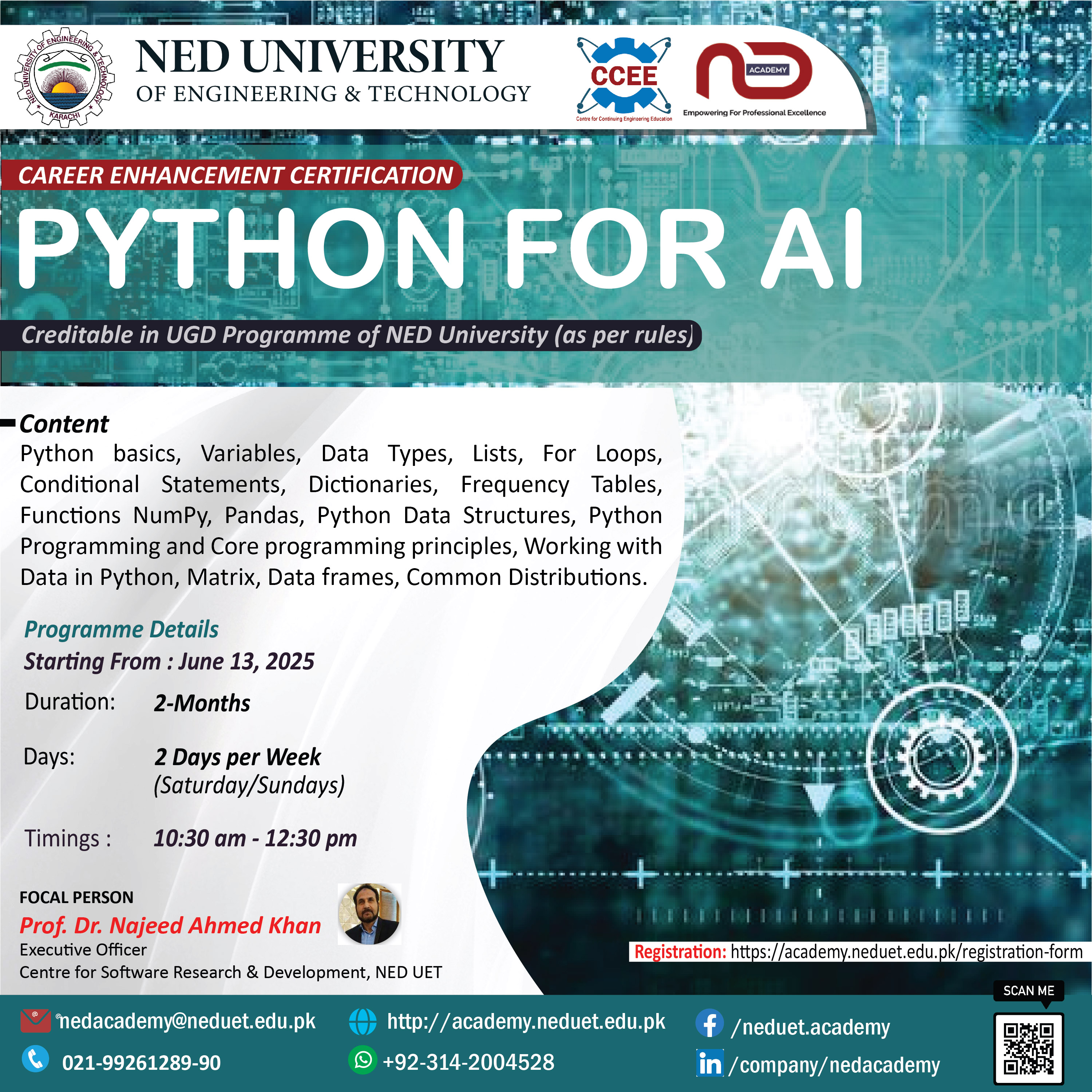 Python for AI | NED Academy - CCEE | CMPP | PTMC